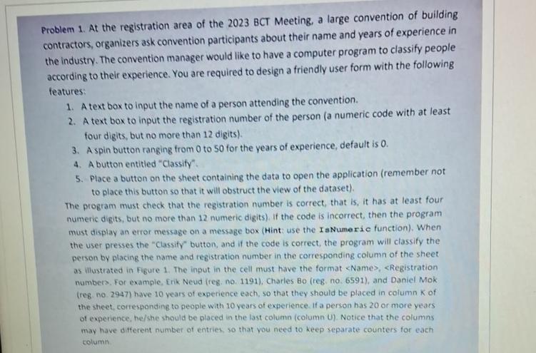 Solved Problem 1. ﻿At the registration area of the 2023 ﻿BCT | Chegg.com