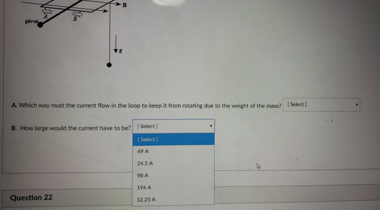 Solved 23. A square, horizontal loop with side length L=0.1 | Chegg.com