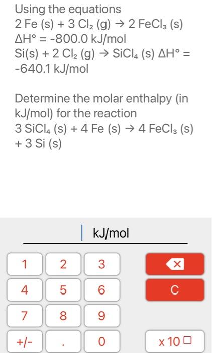 Solved Using the provided table, determine the molar | Chegg.com