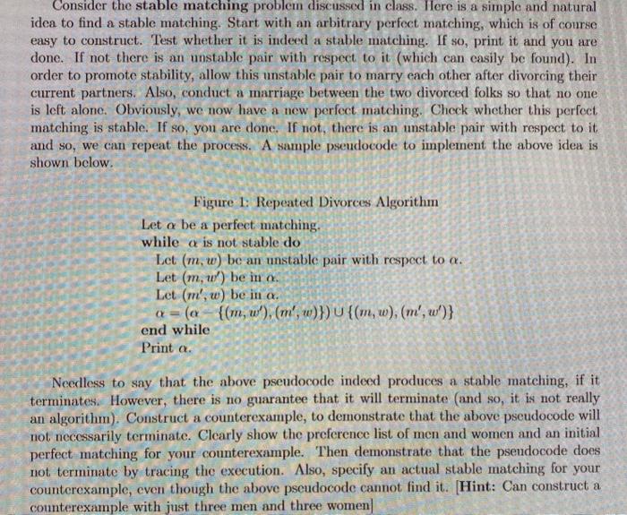 Solved Consider the stable matching problem discussed in | Chegg.com