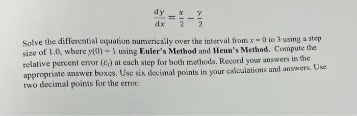 Solved dxdy=2x−2y Solve the differential equation | Chegg.com