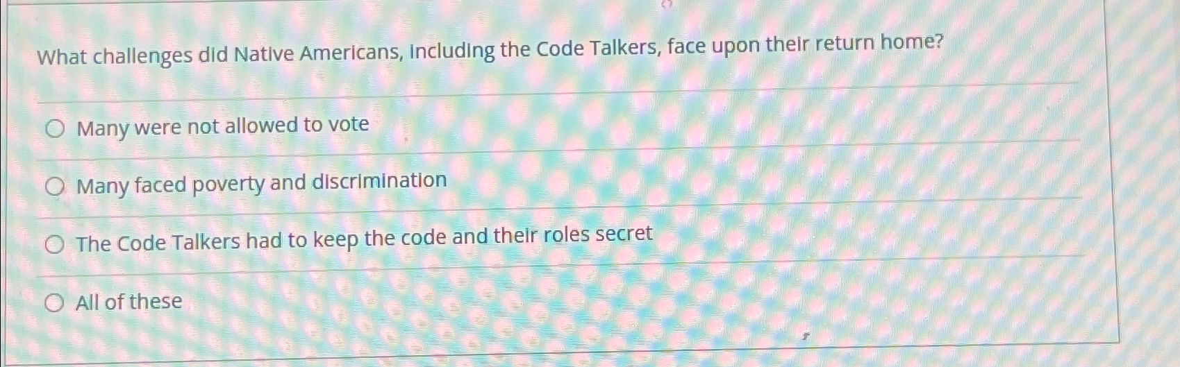 Solved What challenges did Native Americans, Including the | Chegg.com