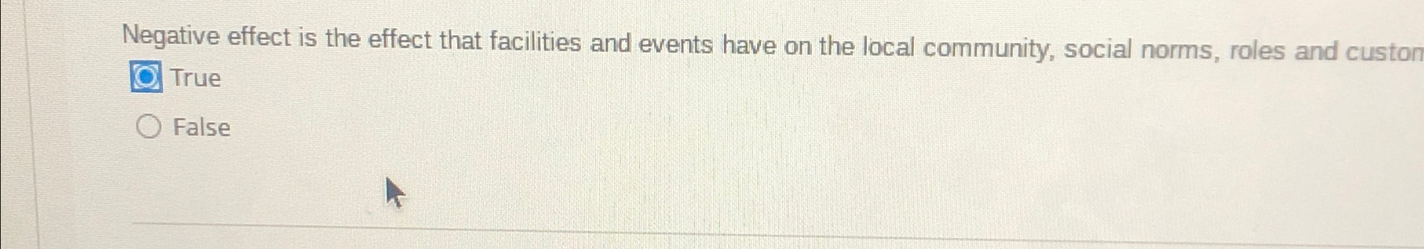 Solved Negative effect is the effect that facilities and | Chegg.com
