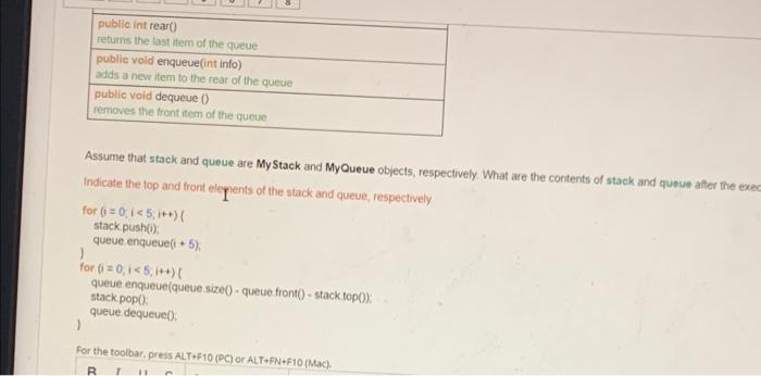 Solved Consider the following definitions of MyStack and | Chegg.com