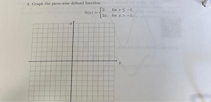 Solved 3. Graph the piece-wise defined function. h(x)={2,2x, | Chegg.com