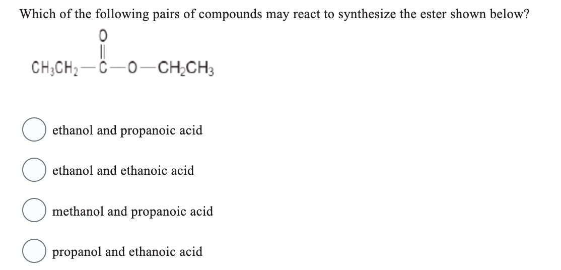 Solved Which of the following pairs of compounds may react | Chegg.com