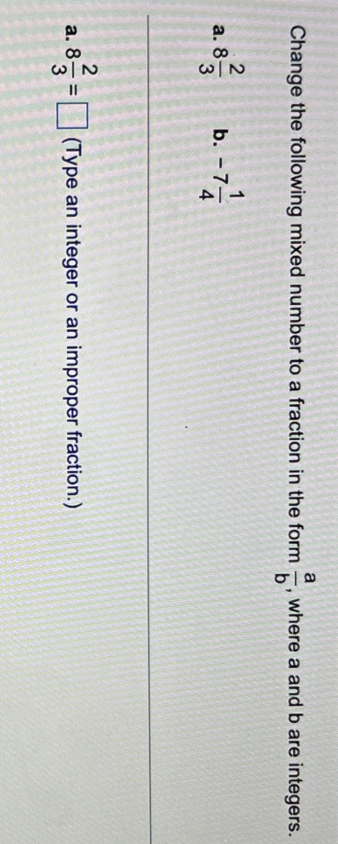 Solved Change the following mixed number to a fraction in | Chegg.com
