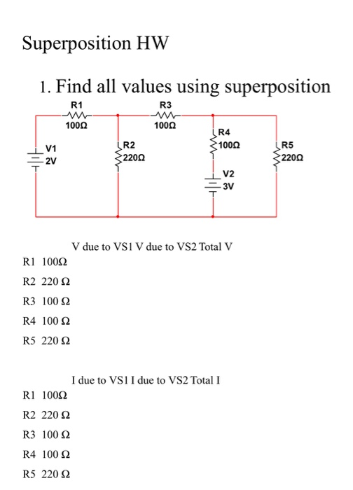 Solved Superposition Hw 1 Find All Values Using