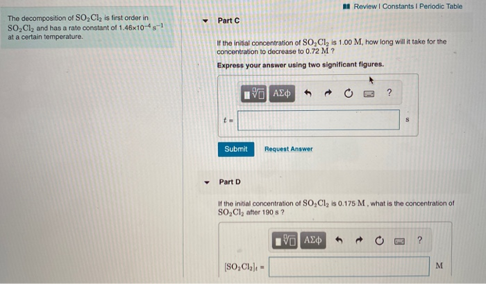 Solved M Review Constants i Periodic Table The decomposition | Chegg.com