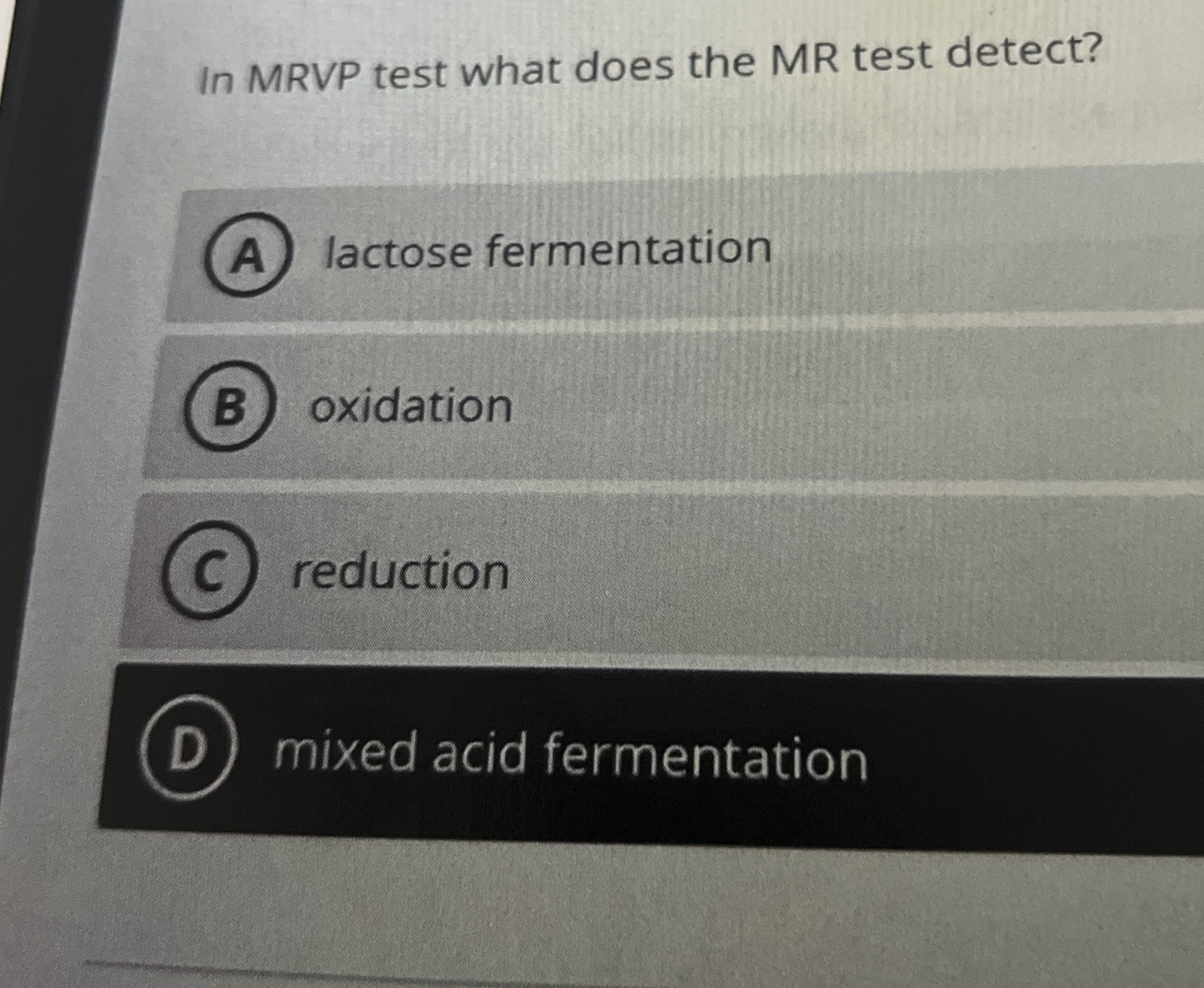 Solved In MRVP test what does the MR test detect?lactose | Chegg.com