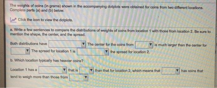 The weights of coins (in grams) shown in the | Chegg.com