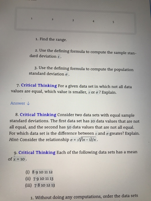 Solved 3 1. Find the range. 2. Use the defining formula to | Chegg.com