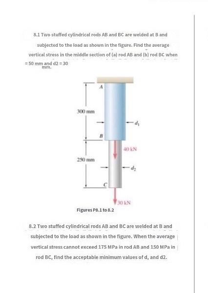 Solved 8.1 Two stuffed cylindrical rods AB and BC are welded | Chegg.com