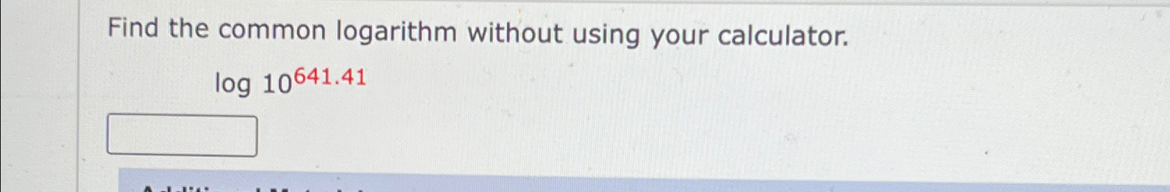 Solved Find the common logarithm without using your | Chegg.com