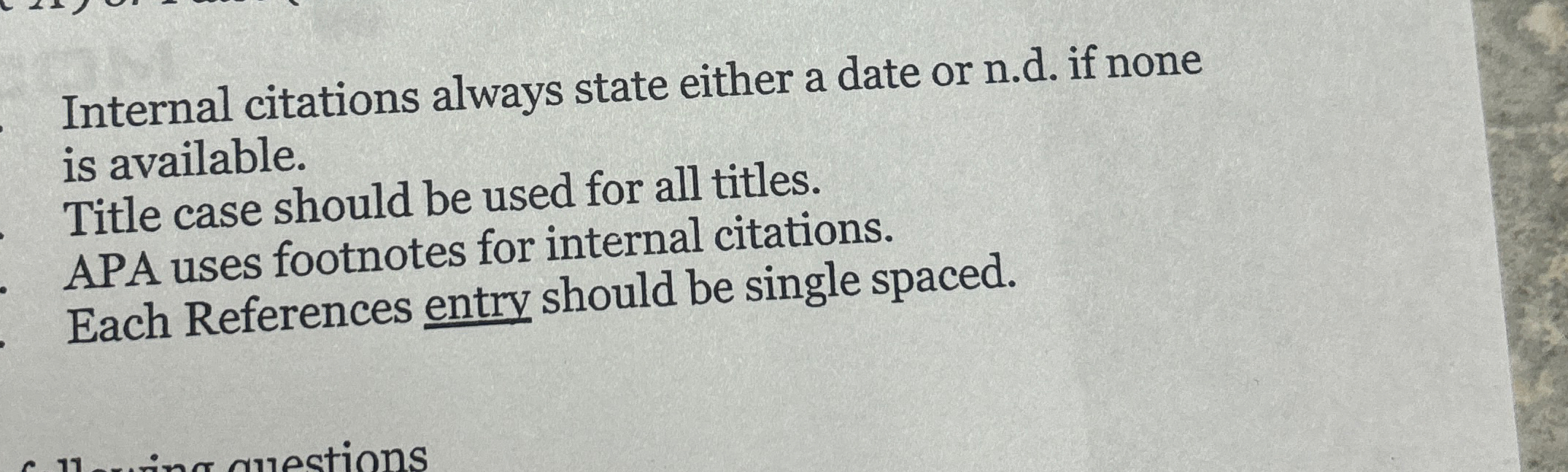 Solved True or False Internal citations always state either | Chegg.com