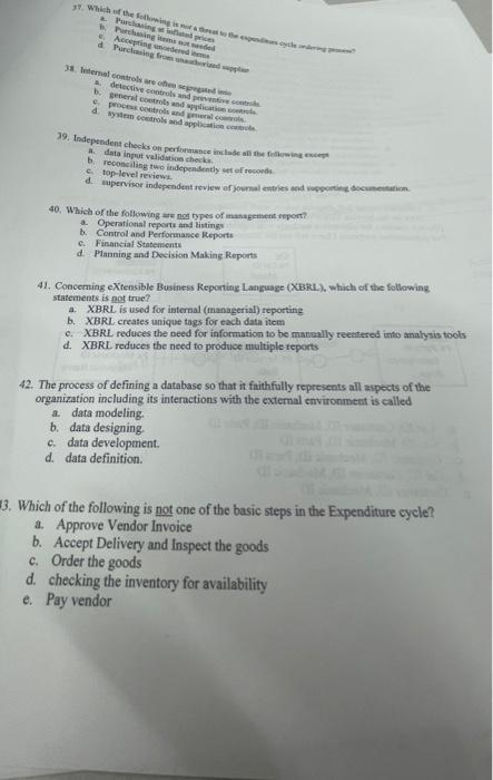 Solved 3a. Internal controls are oflea sepoesind inis. d. | Chegg.com
