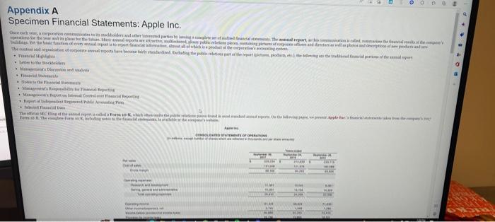 Solved Refer to the financial statements of Apple Inc. in | Chegg.com