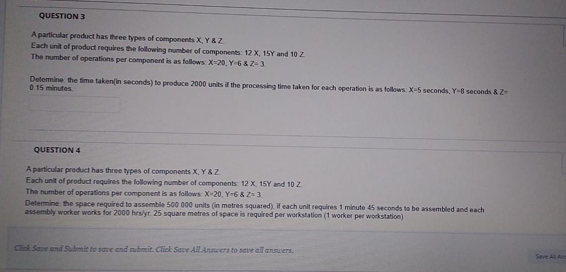 Solved A particular product has three types of components | Chegg.com