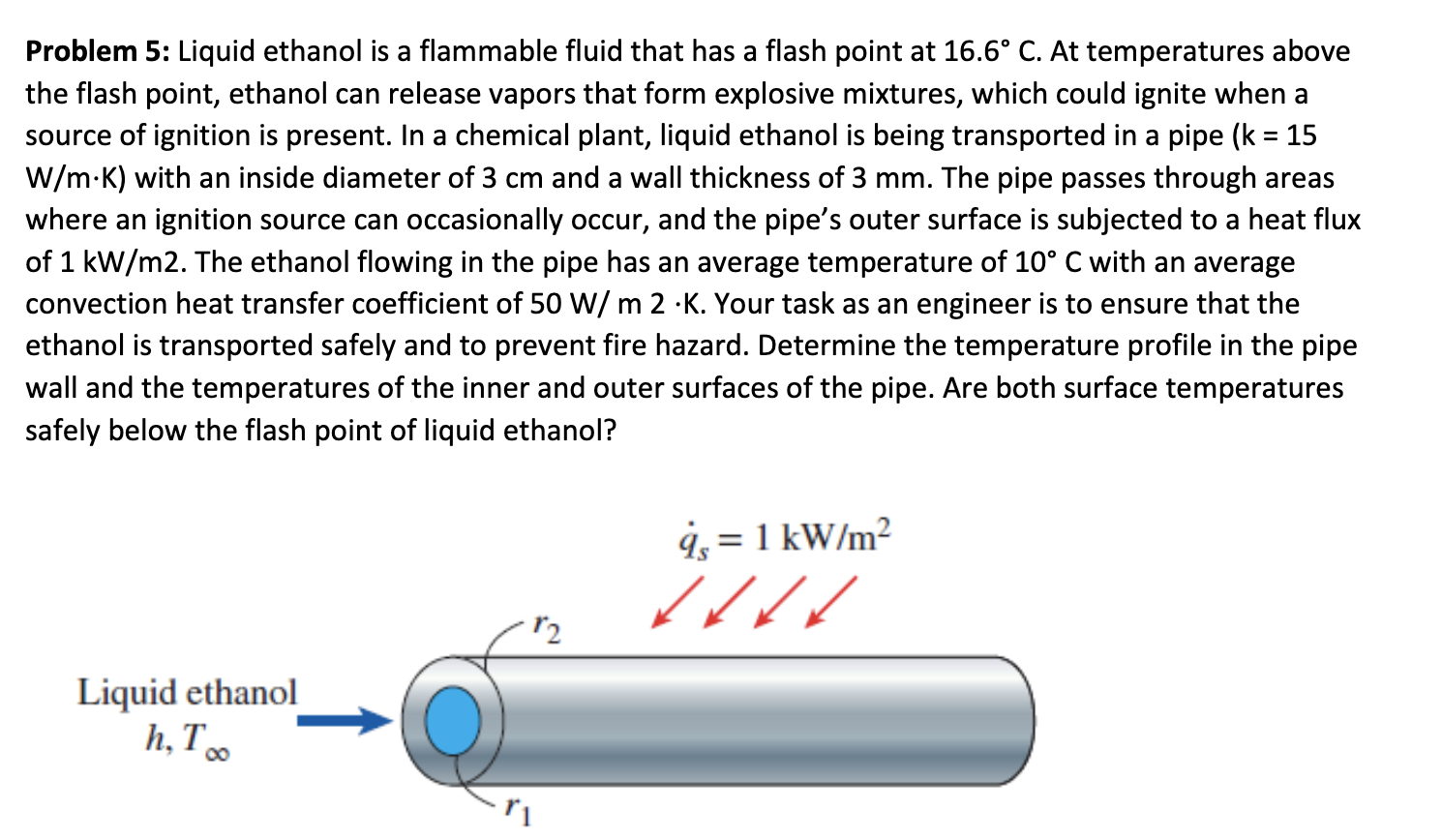 Solved Liquid ethanol is a flammable fluid that has a flash | Chegg.com
