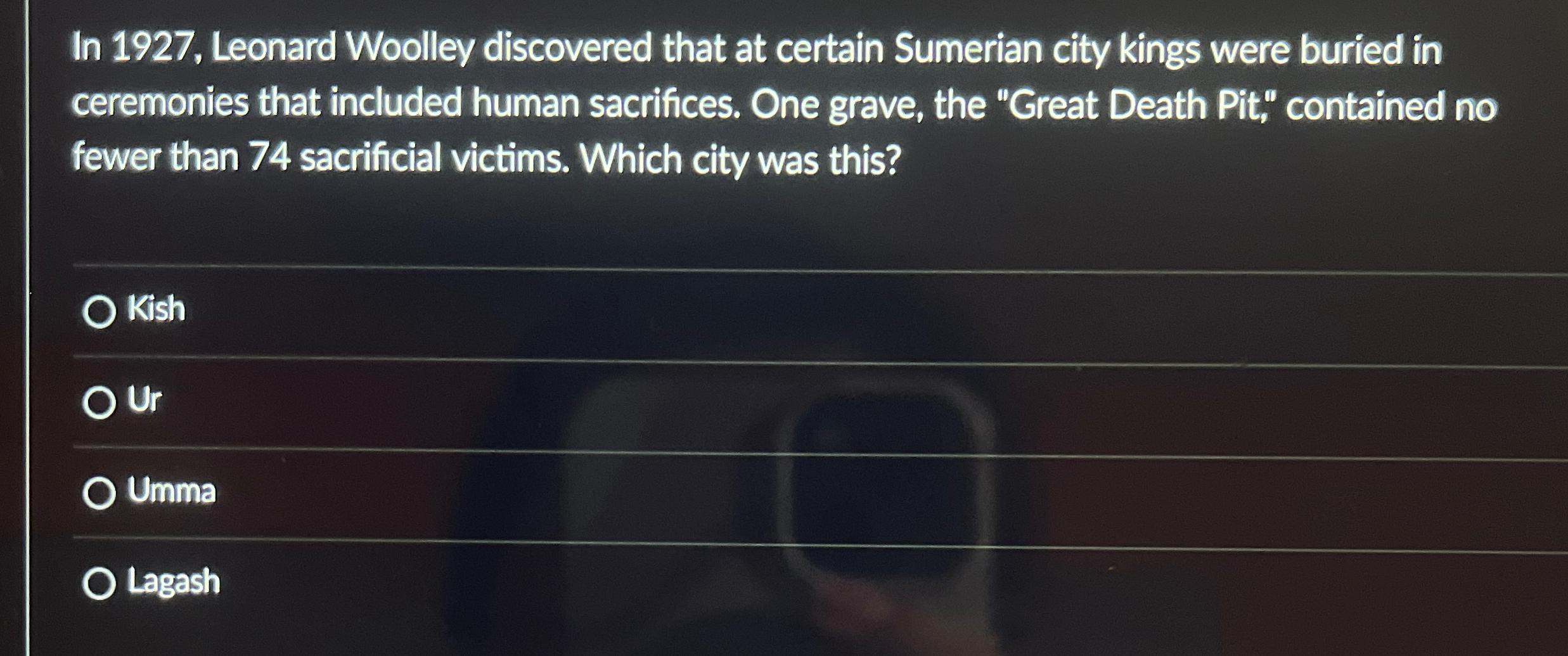 Solved In 1927, ﻿Leonard Woolley discovered that at certain | Chegg.com