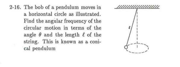 Solved 2−16. The bob of a pendulum moves in a horizontal | Chegg.com
