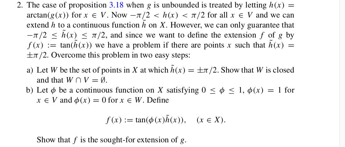 Solved The case of proposition 3.18 ﻿when g ﻿is unbounded is | Chegg.com