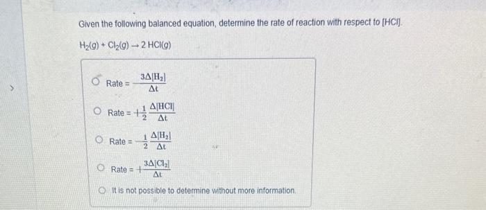 Solved Given the following balanced equation, determine the | Chegg.com