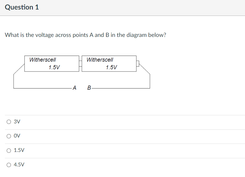 Solved Question 1What is the voltage across points A and B | Chegg.com