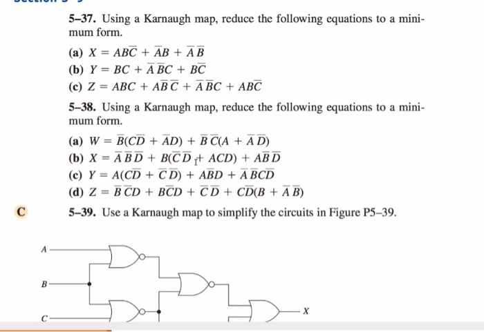 Solved 5–37. Using a Karnaugh map, reduce the following | Chegg.com