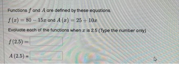 Solved Functions f and A are defined by these equations. | Chegg.com