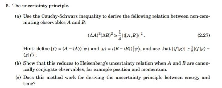 Solved (a) Use the Cauchy-Schwarz inequality to derive the | Chegg.com