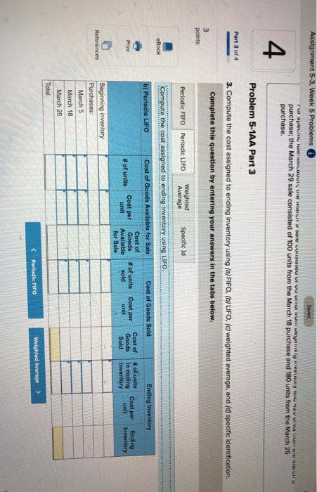 Solved Assignment 5-3, Week 5 Problems Required Information | Chegg.com