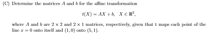 Solved (C) ﻿Determine the matrices A and b for the affine | Chegg.com