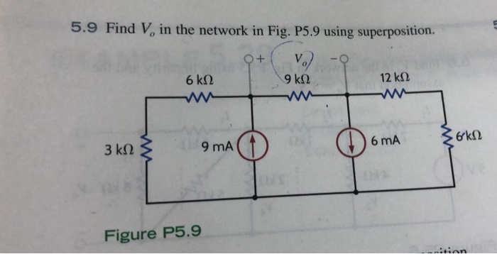 Solved 5.8 Find V, in the network in Fig. P5.8 using | Chegg.com