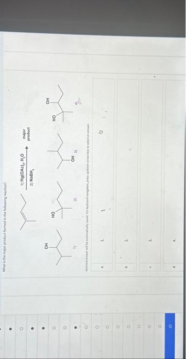 Solved What is the major product formed in the folowing | Chegg.com