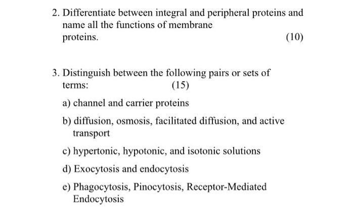 Solved 2. Differentiate between integral and peripheral | Chegg.com