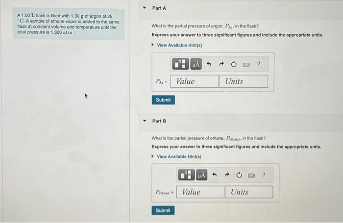 Solved A 1.00 L flask is filled with 1.30 g of argon at 25 | Chegg.com