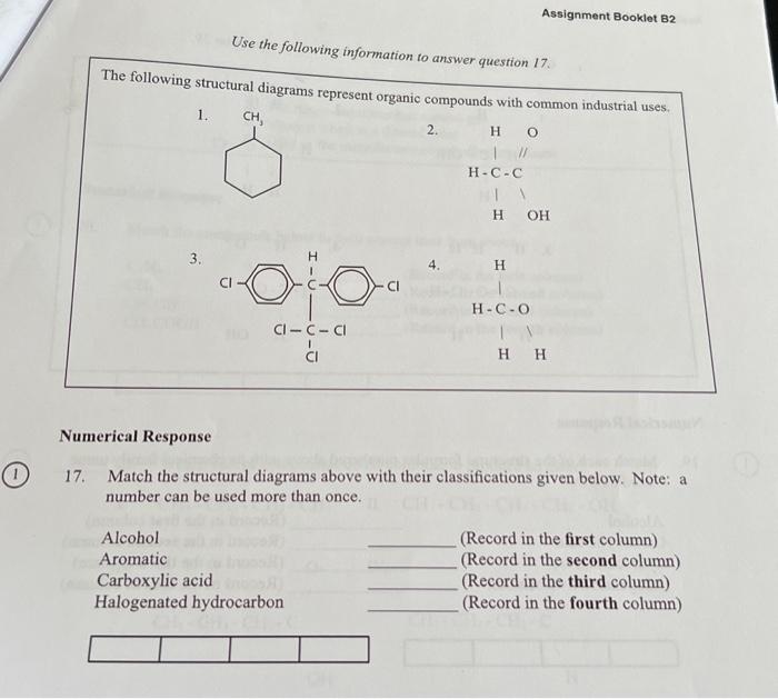 Solved 1. Match each name with the chemical structure given. | Chegg.com