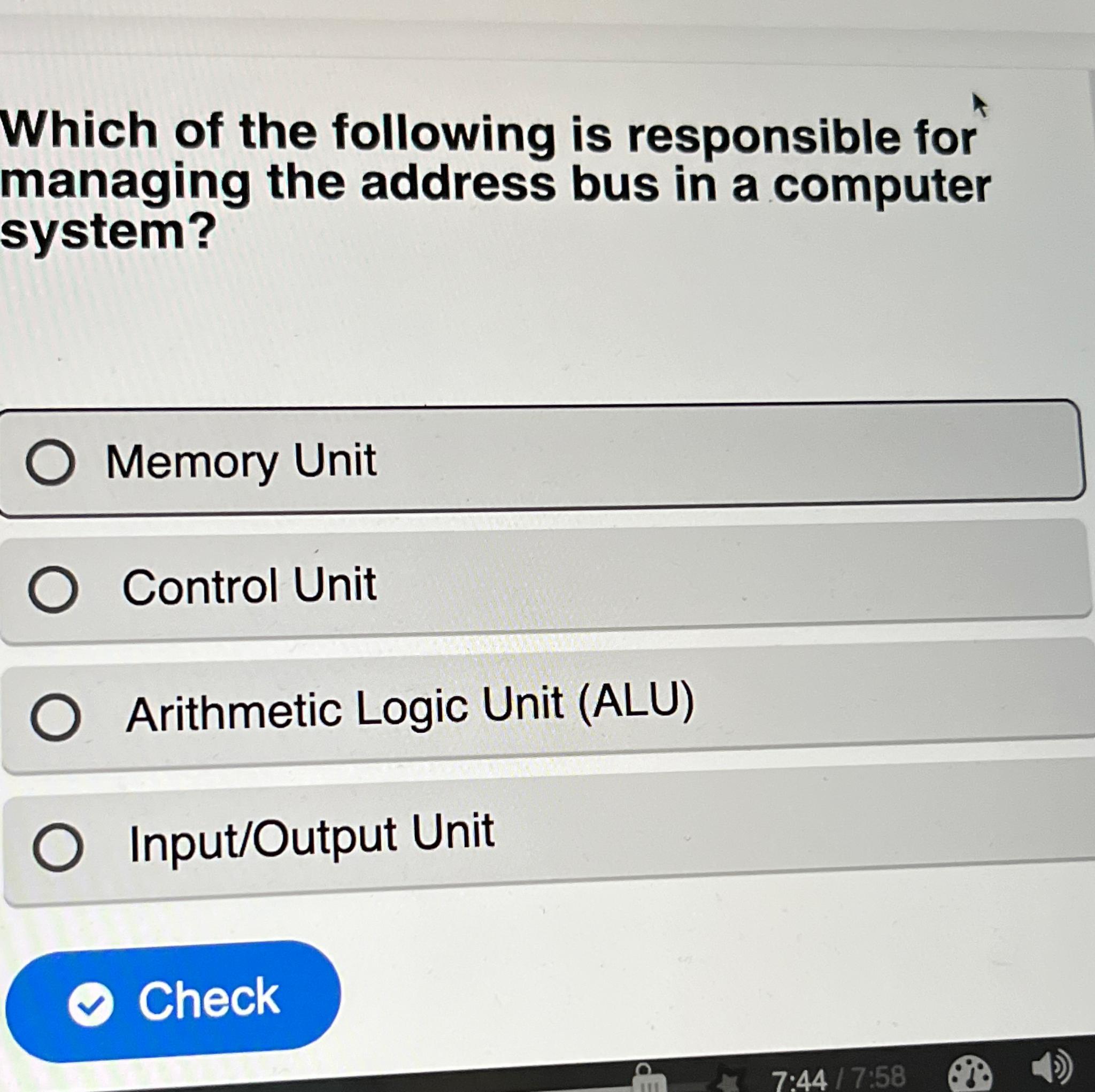 Solved Which Of The Following Is Responsible For Managing 