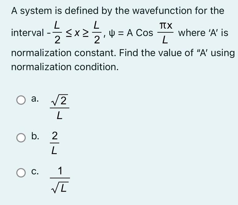Solved A system is defined by the wavefunction for the | Chegg.com