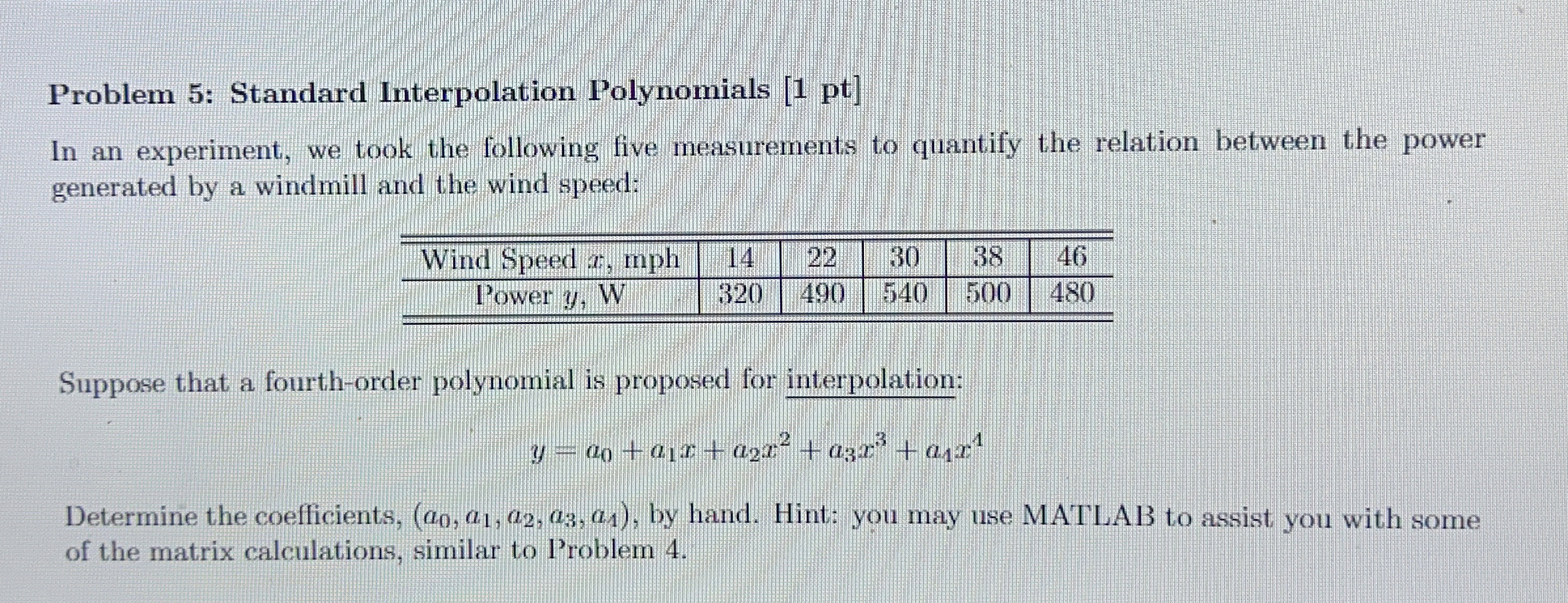 Solved Problem 5: Standard Interpolation Polynomials [1 | Chegg.com