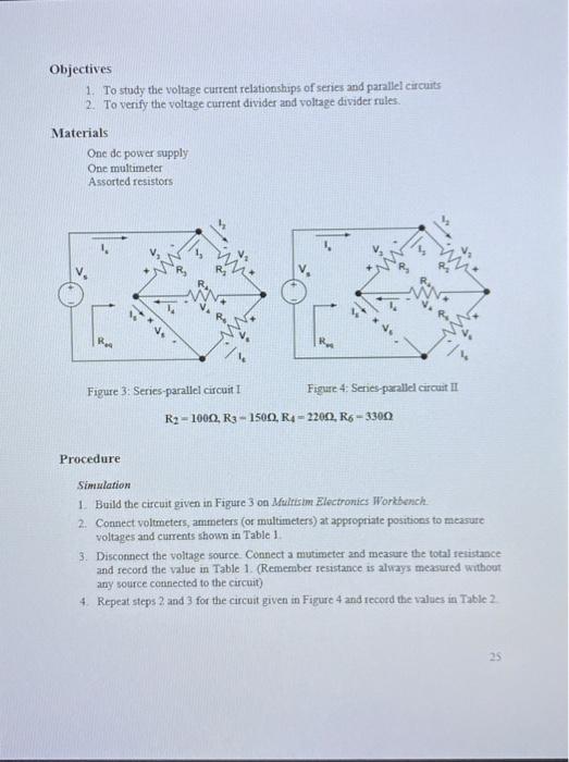 Experiment 5 Series \& Parallel Circuits Voltage | Chegg.com