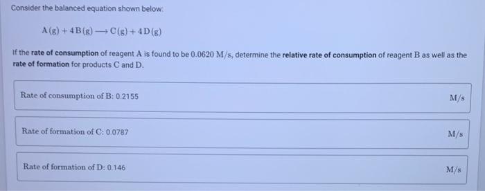 Solved Consider the balanced equation shown below: | Chegg.com