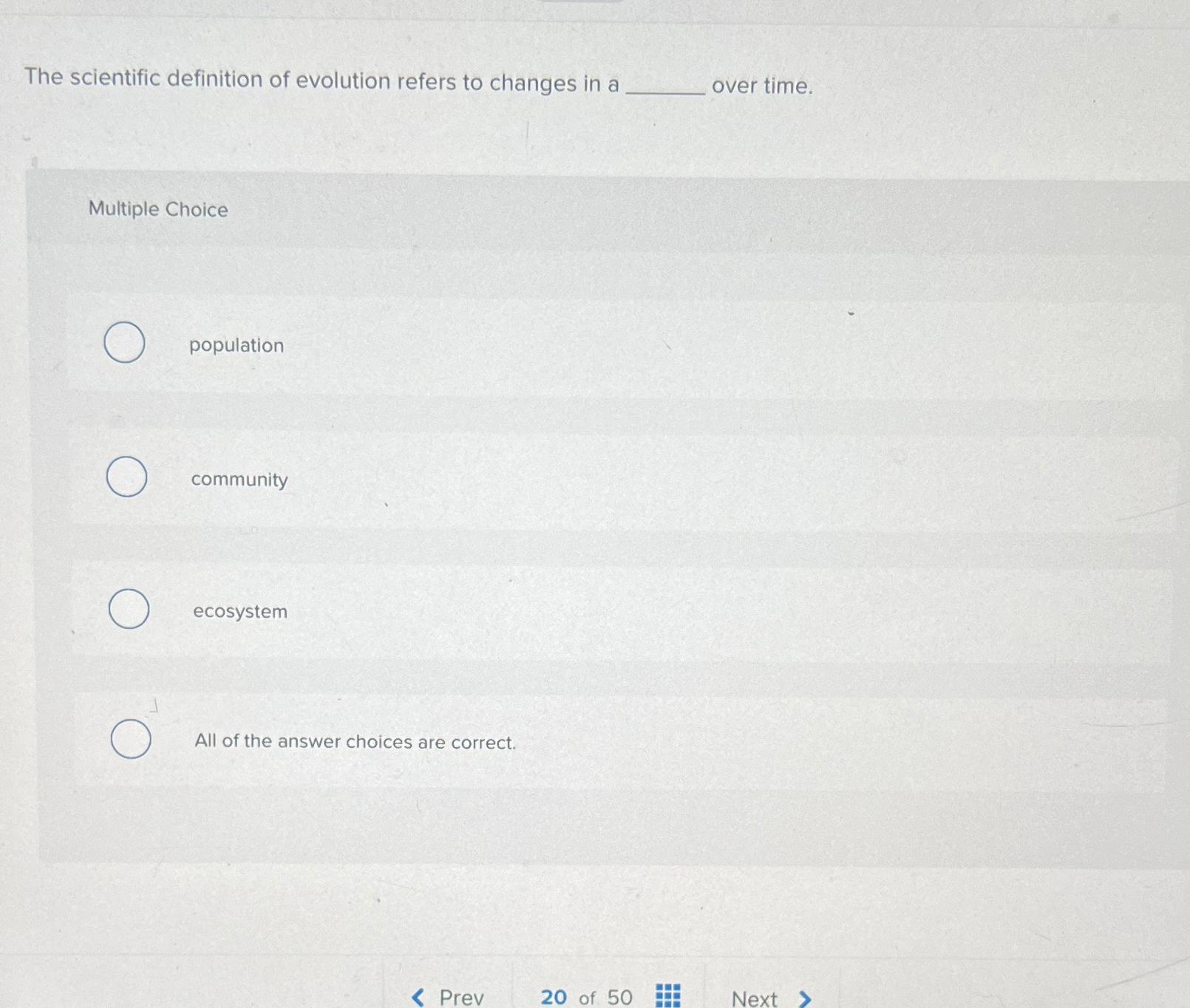 Solved The scientific definition of evolution refers to | Chegg.com
