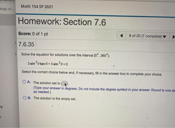 Solved Math 154 SP 2021 blogy of... Homework: Section 7.6 | Chegg.com