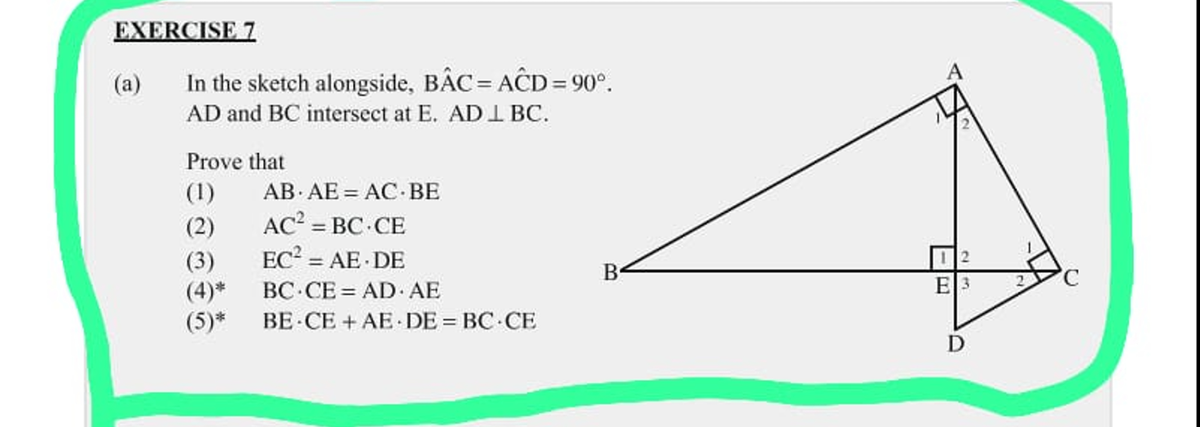 Solved EXERCISE 7(a) ﻿In the sketch alongside, | Chegg.com
