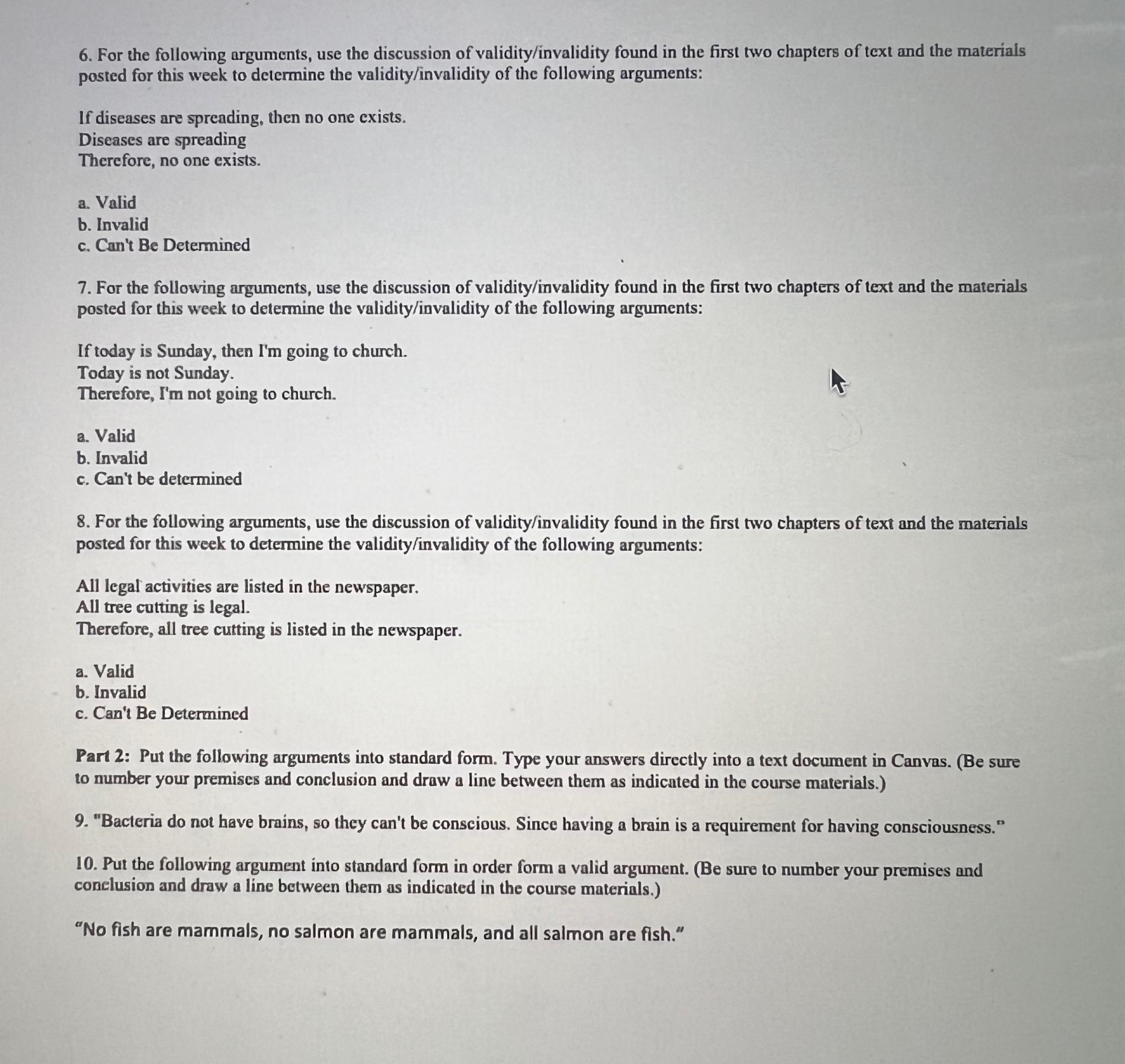 Solved "This is the necessary consequence of our reasoning, | Chegg.com