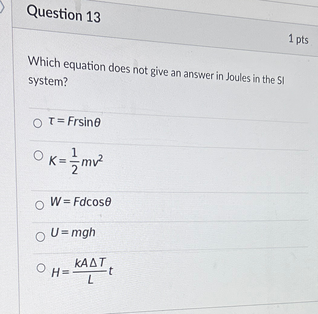 Solved Question 131 ﻿ptsWhich equation does not give an | Chegg.com