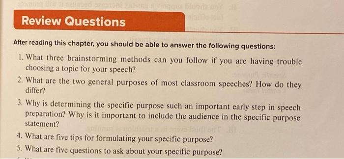 Review Questions After reading this chapter, you | Chegg.com