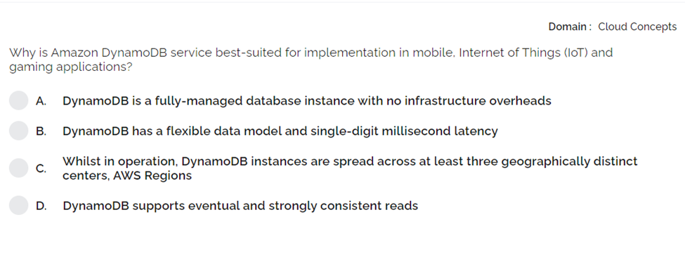 Solved Why is Amazon DynamoDB service best-suited for | Chegg.com